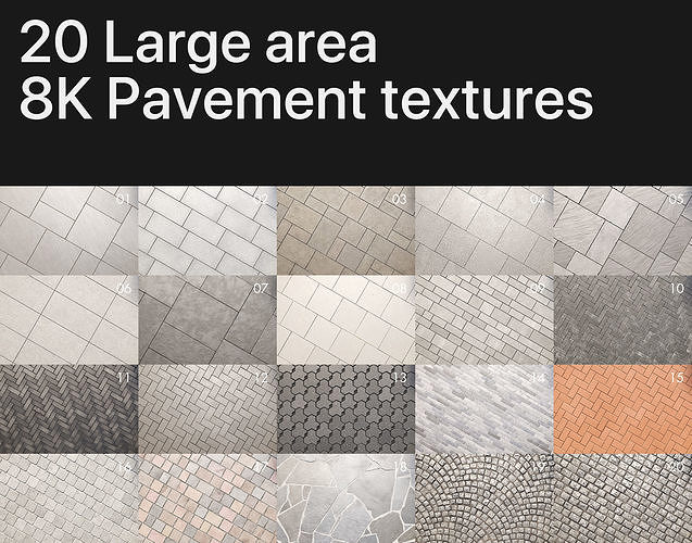 8K Large area paving textures pack Texture | CGTrader