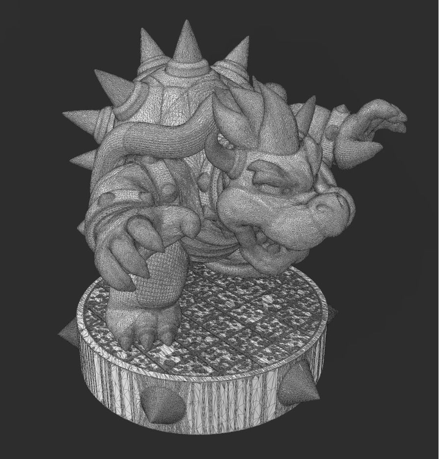 Bowser Statue 3D model 3D printable | CGTrader