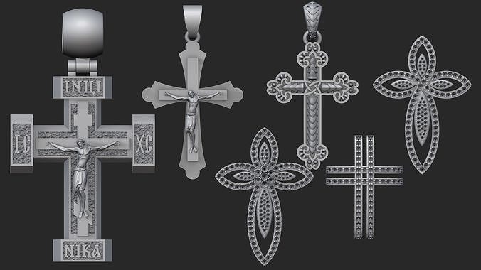 3D model collection of crosses 3D model 3D printable | CGTrader