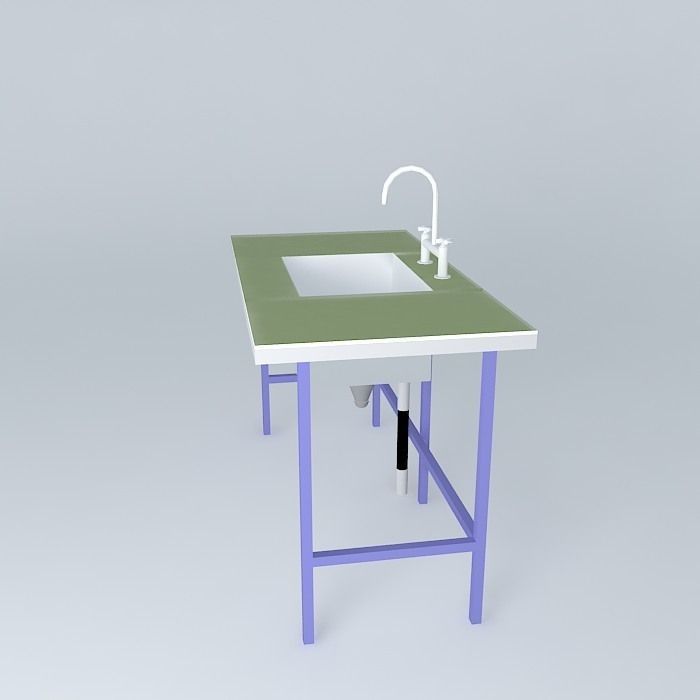Green Benchtop lab free 3D model | CGTrader