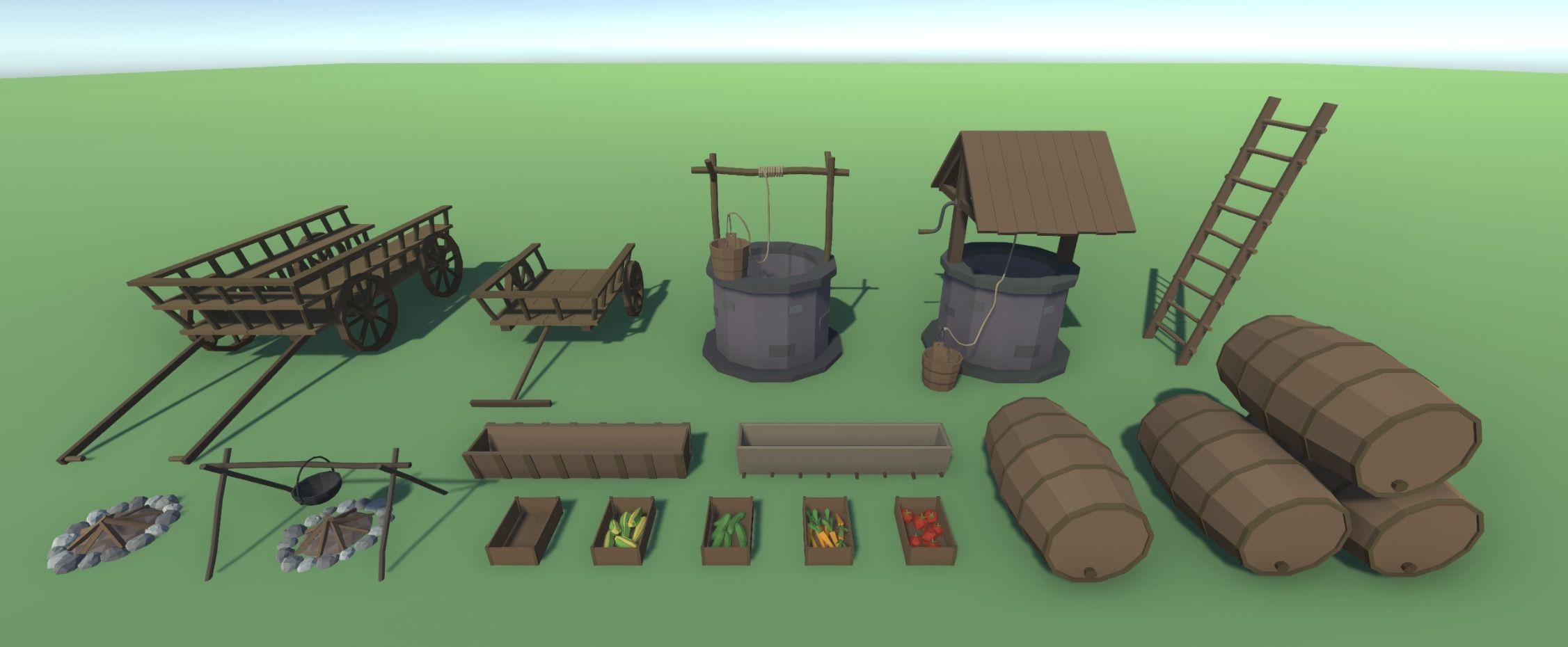 3D model Low Poly Medieval Props Pack VR / AR / low-poly | CGTrader