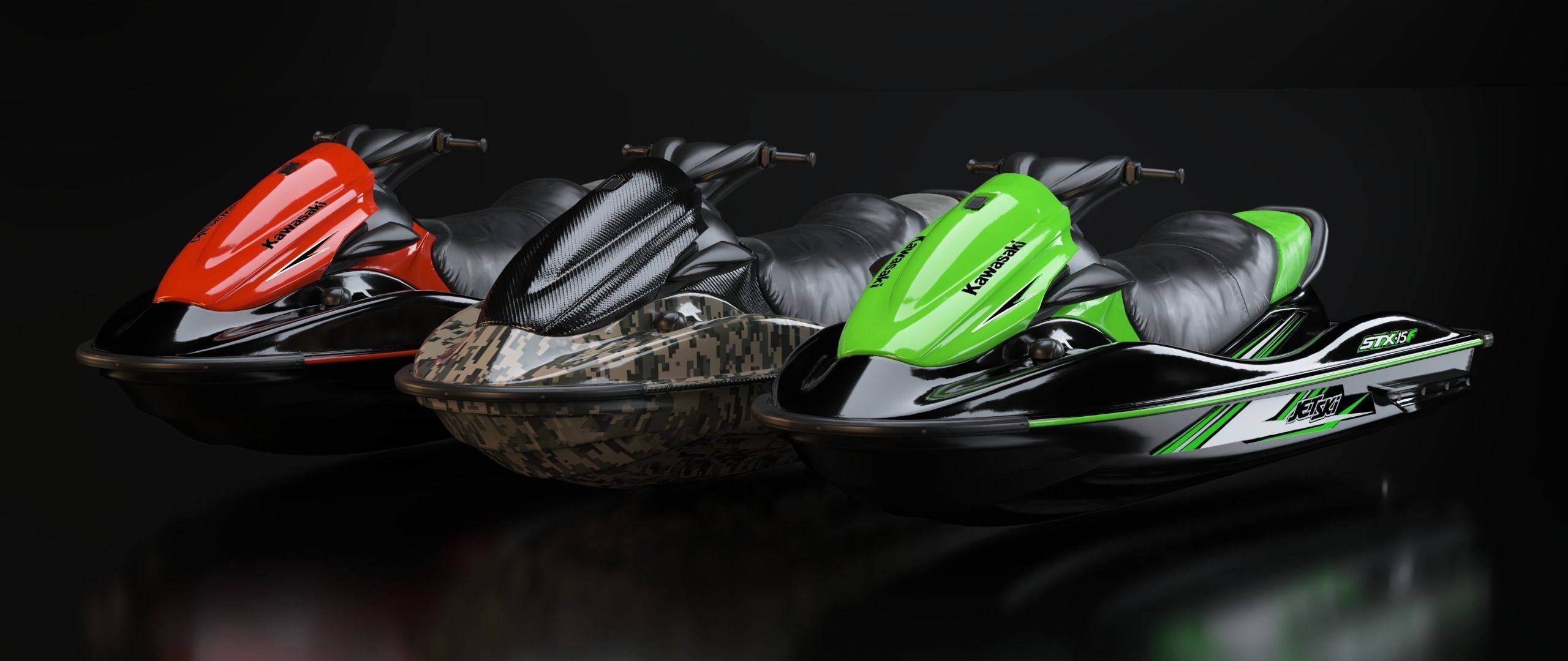 3D model KAWASAKI JET SKI STX-15F VR / AR / low-poly | CGTrader