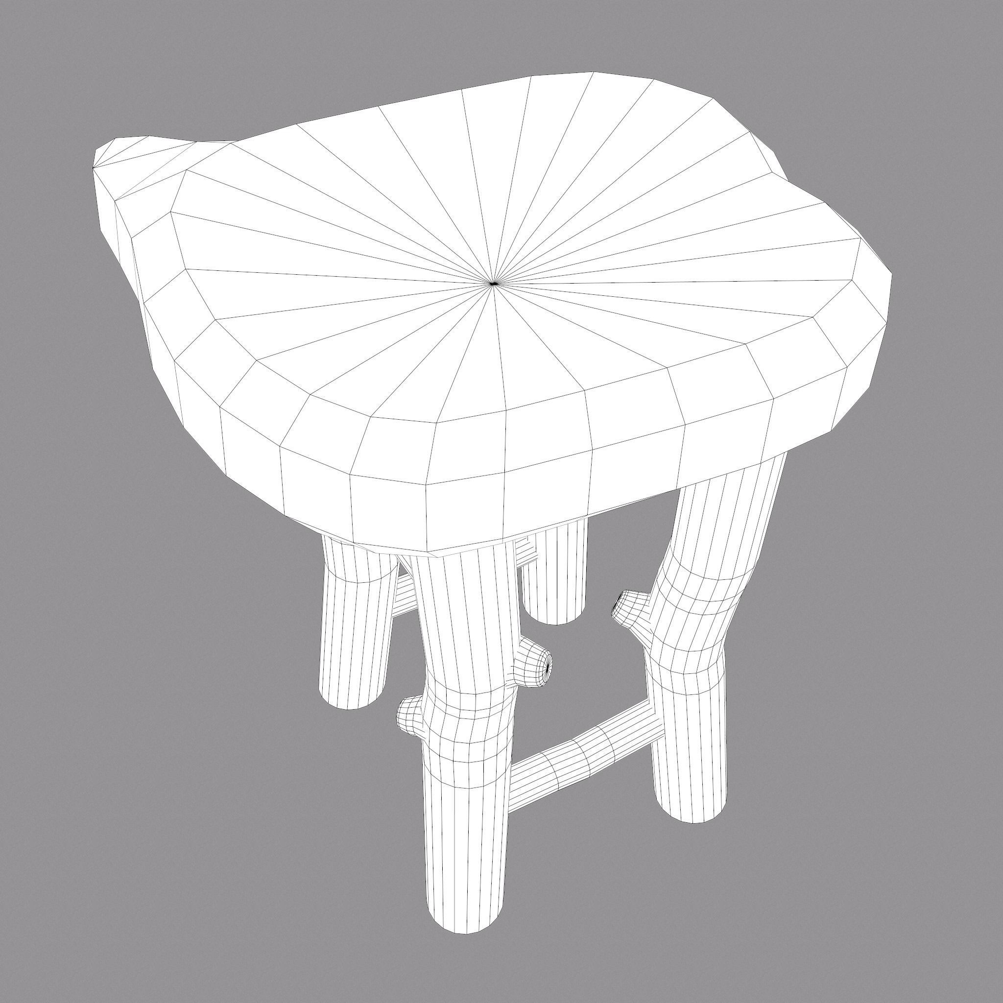 3D model Medieval Wooden Bar Stool VR / AR / low-poly | CGTrader