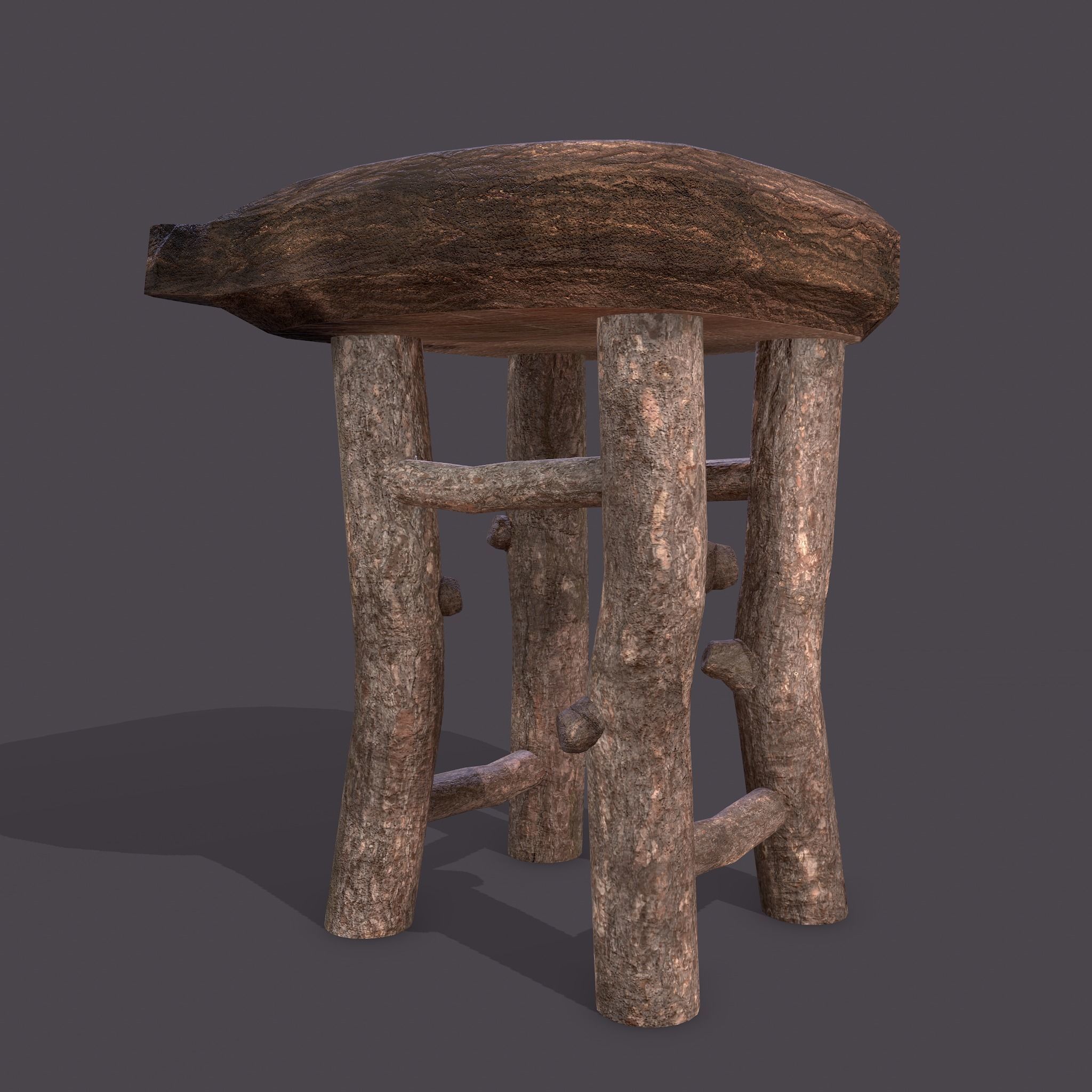 3D model Medieval Wooden Bar Stool VR / AR / low-poly | CGTrader