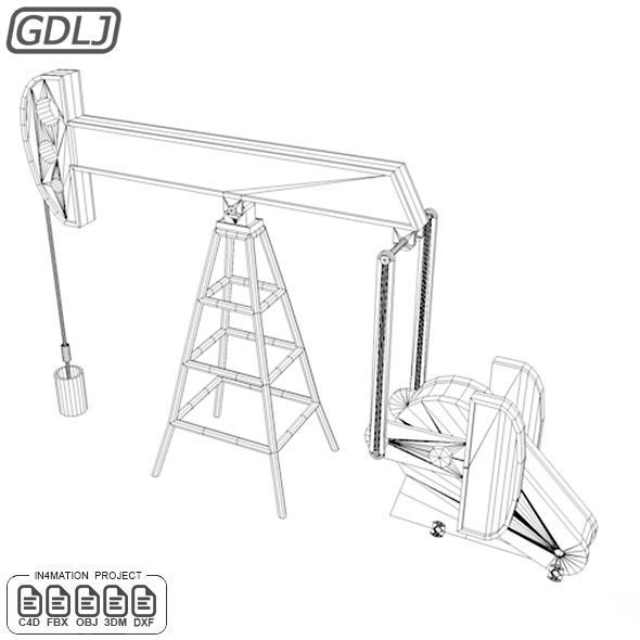 Oil Pumpjack 3D model 3D printable | CGTrader
