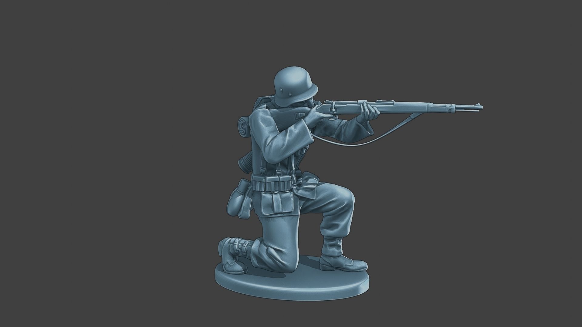 German soldier ww2 Shoot crouched G1 3D model 3D printable | CGTrader
