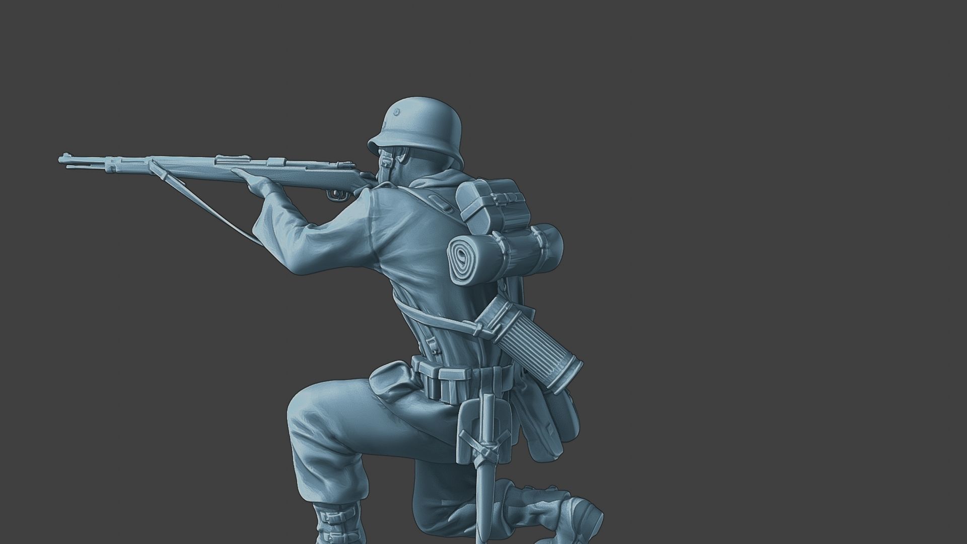 German soldier ww2 Shoot crouched G1 3D model 3D printable | CGTrader
