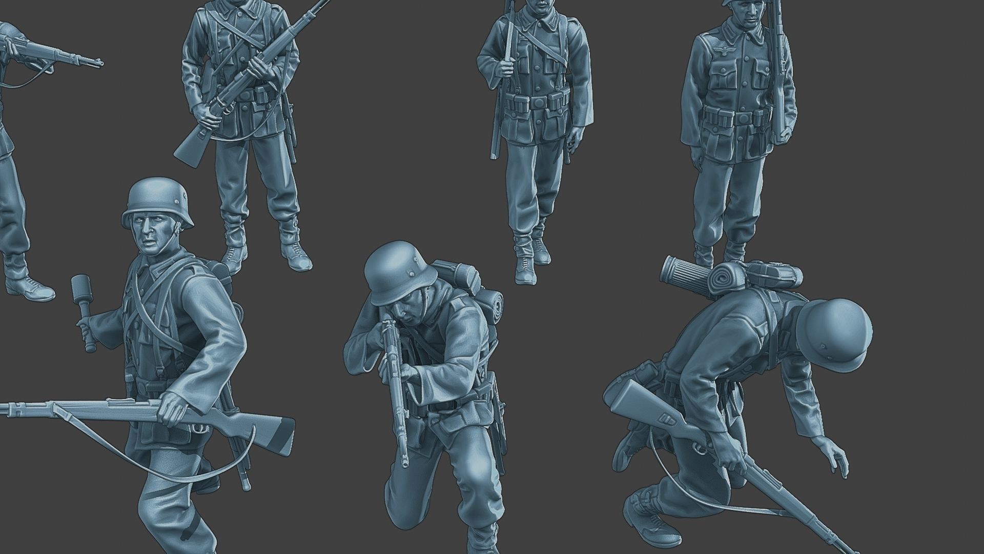 German soldiers ww2 G1 Pack1 3D Model Collection | CGTrader