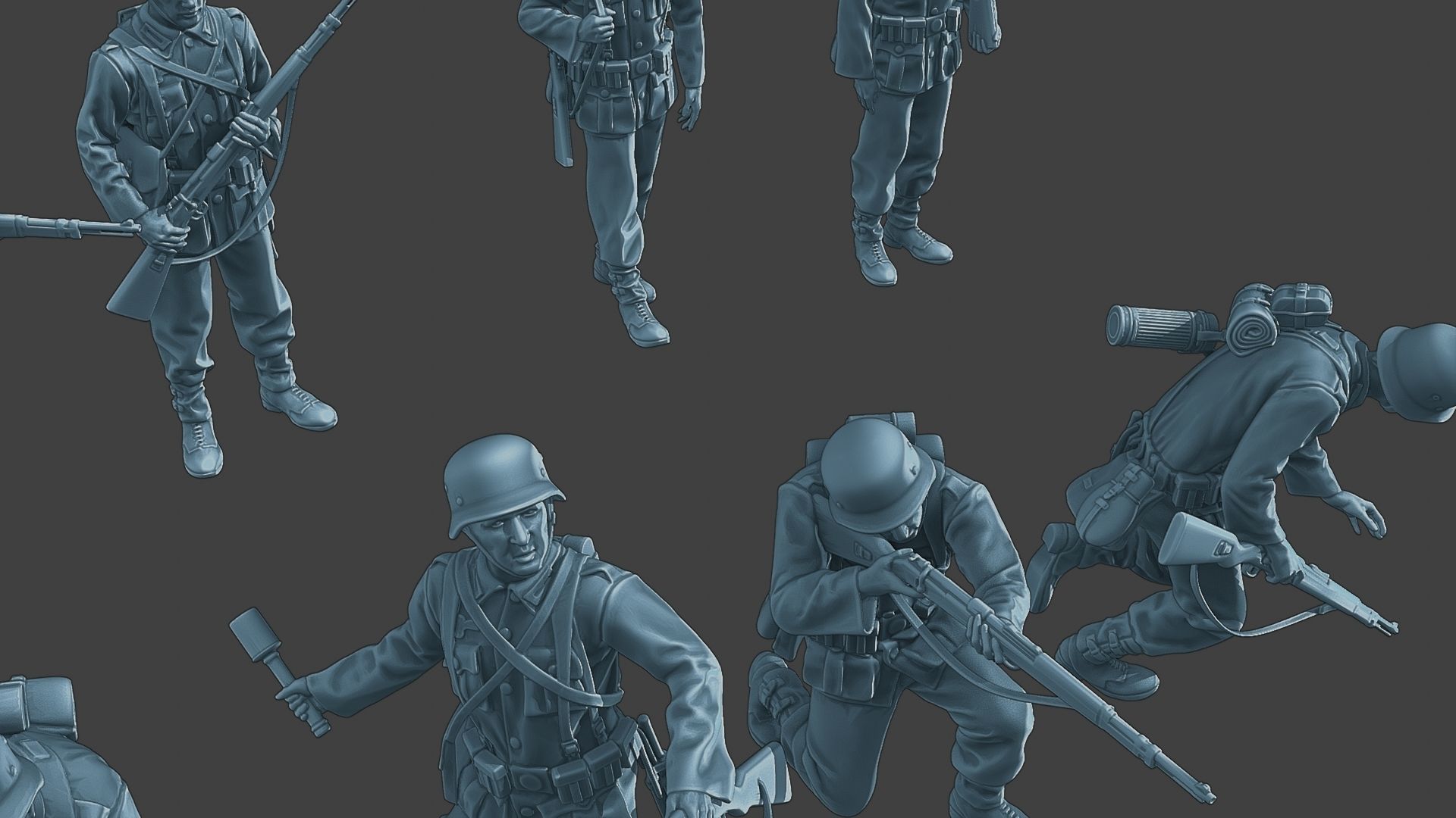 German soldiers ww2 G1 Pack1 3D Model Collection | CGTrader