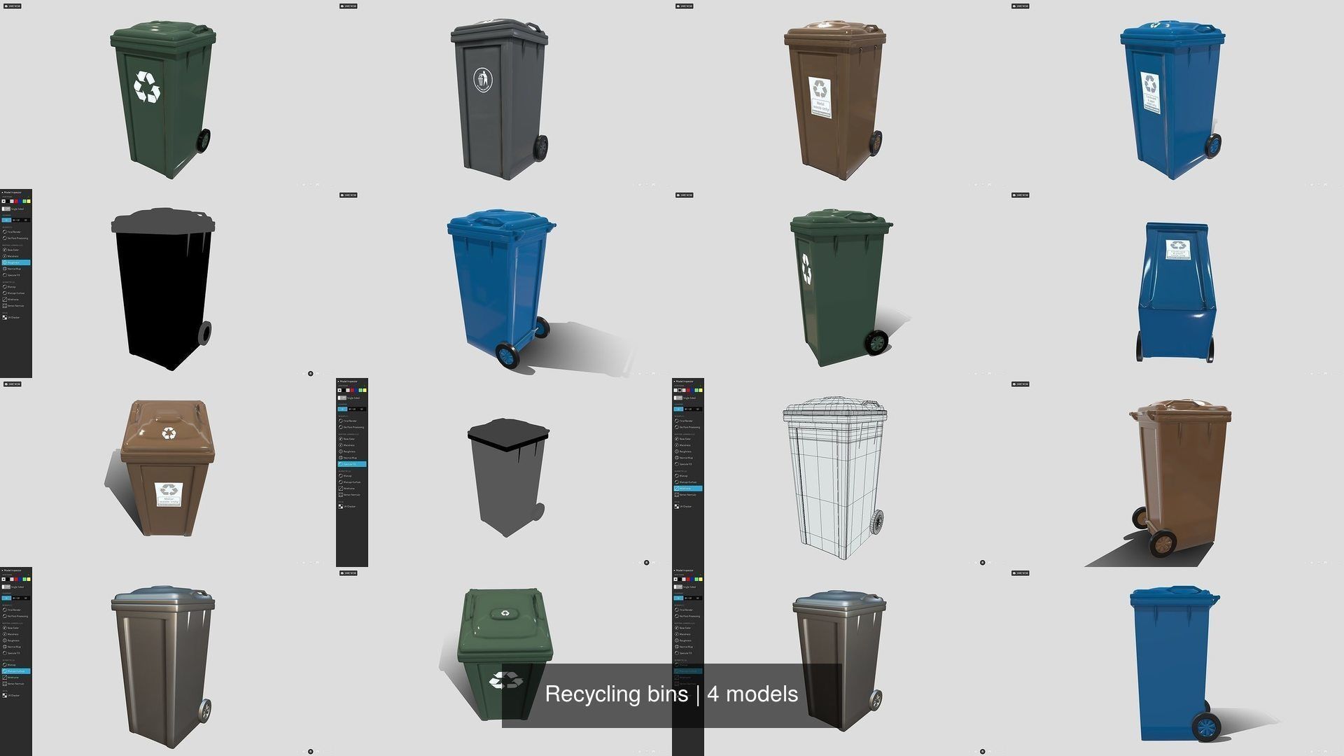 3D Model Collection Recycling bins VR / AR / low-poly | CGTrader