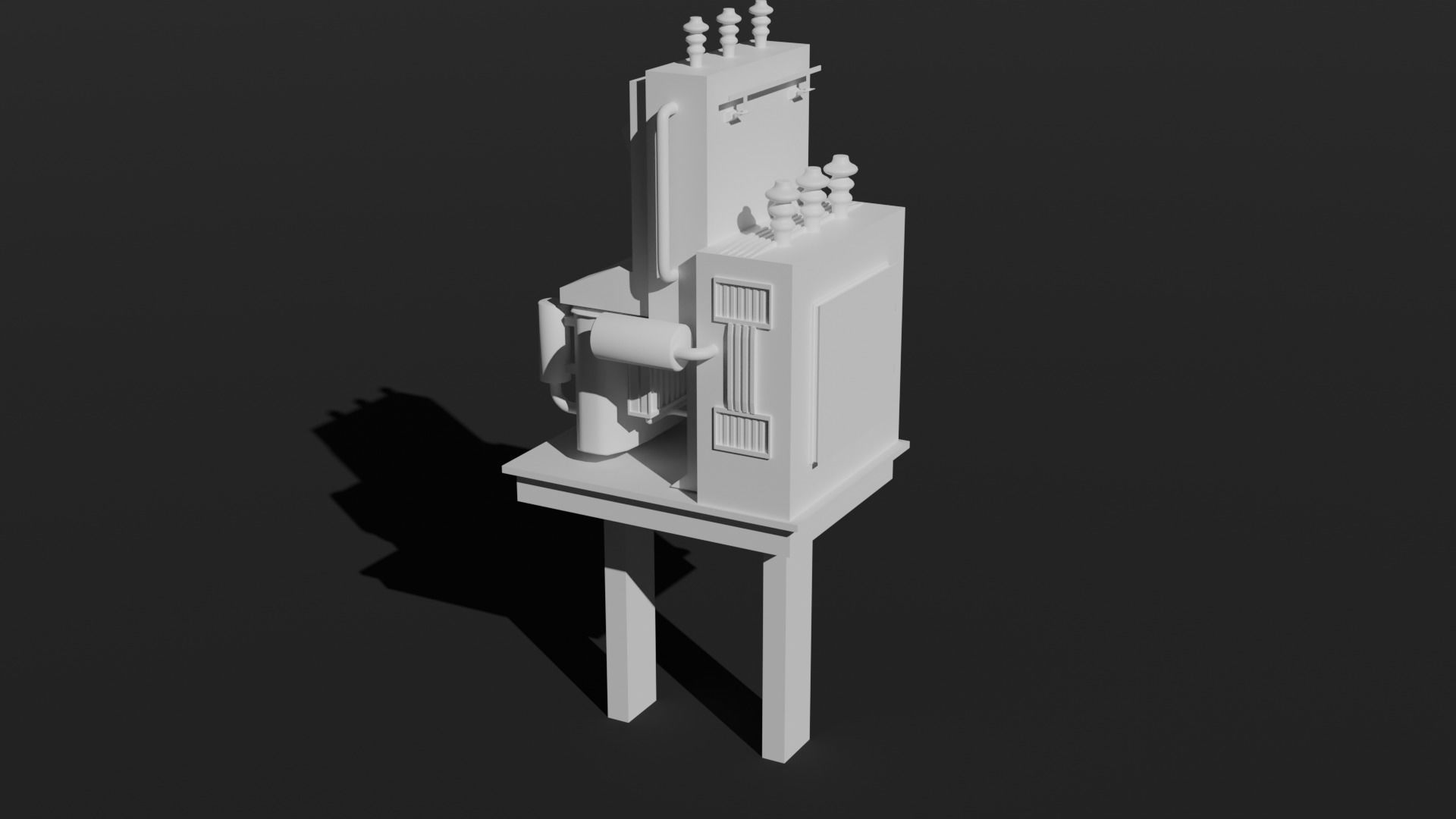 3D model Soviet type electrical power distribution transformer VR / AR ...