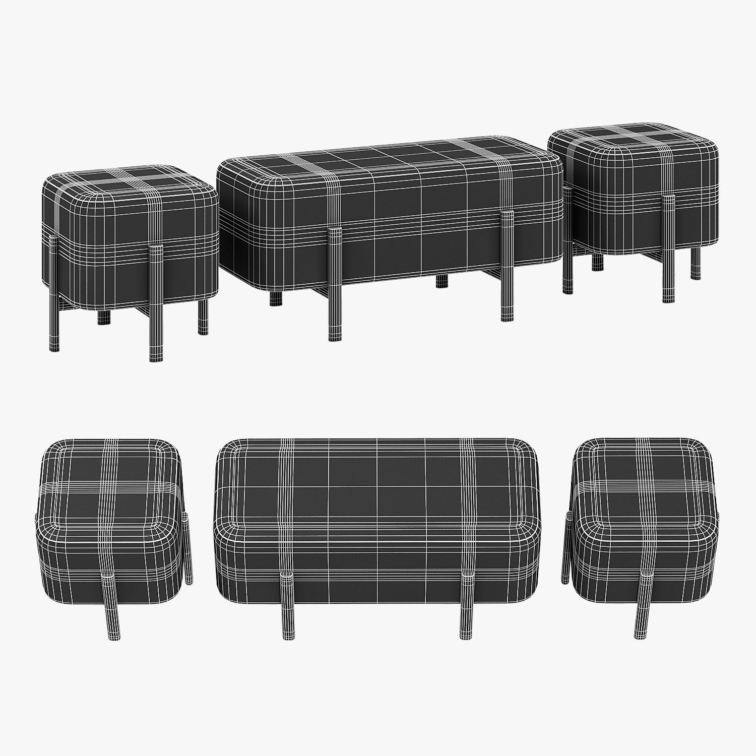 Ashi pufs 3D model | CGTrader