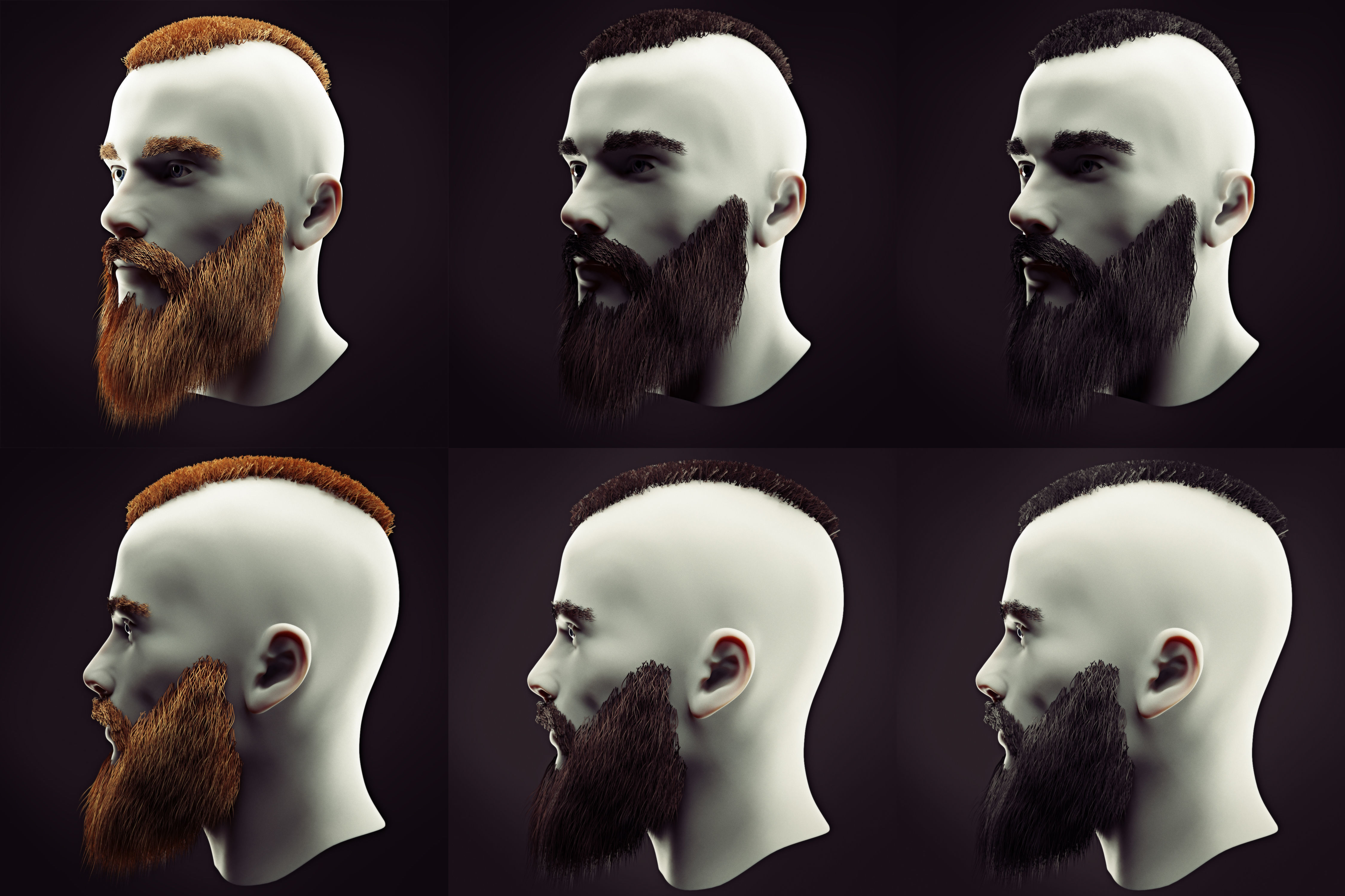 Beard Low Poly Pack 3D Model Collection | CGTrader