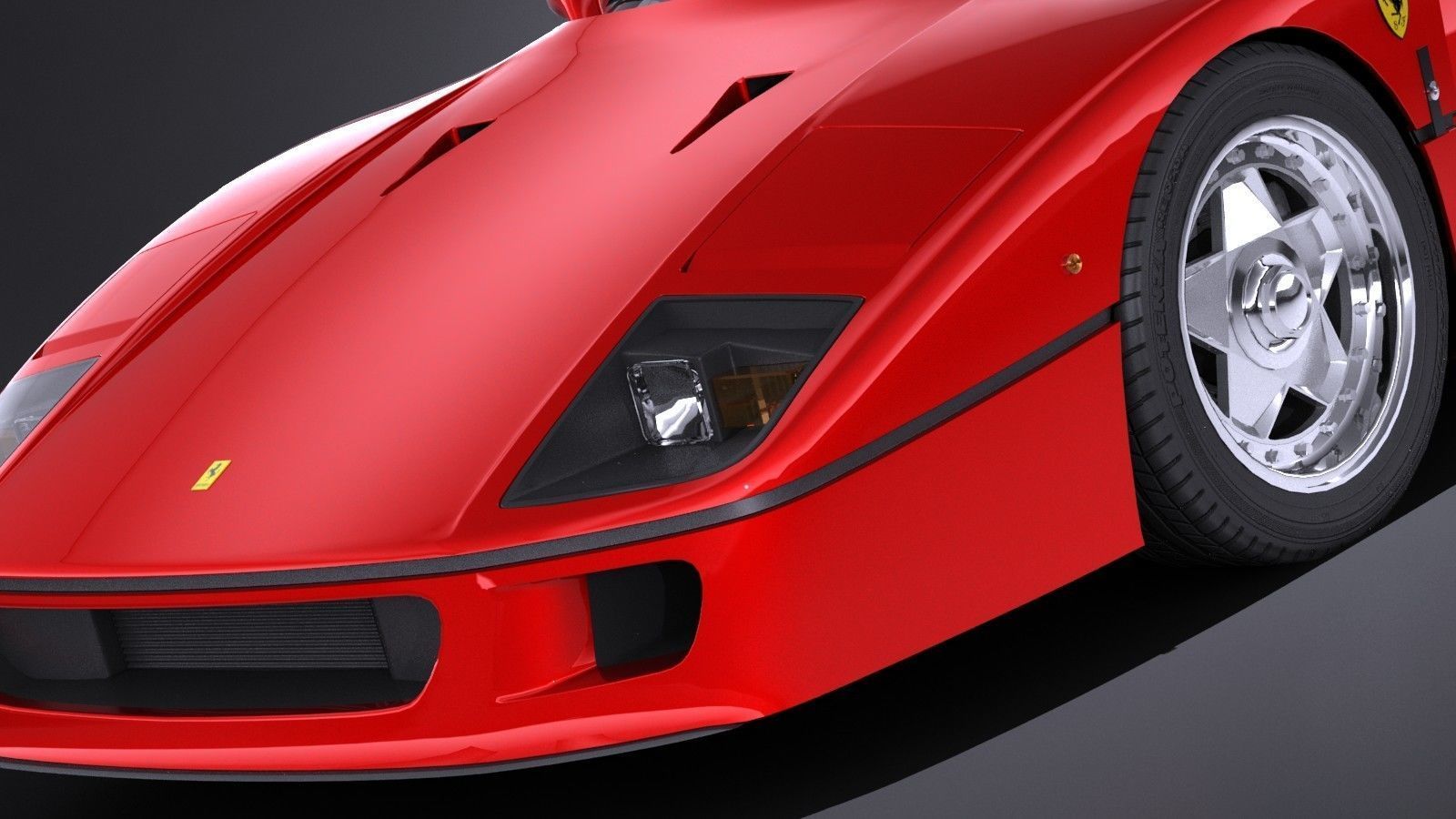 3D model LowPoly Ferrari F40 1987 VR / AR / low-poly | CGTrader