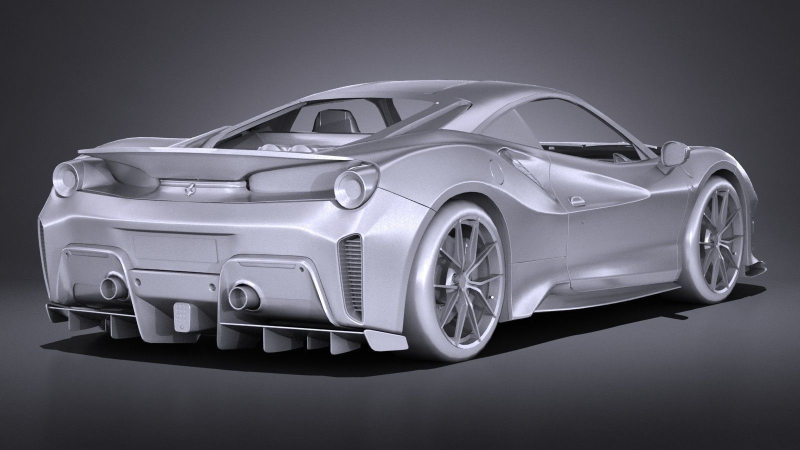 3D model Ferrari 488 Pista 2019 LowPoly VR / AR / low-poly | CGTrader