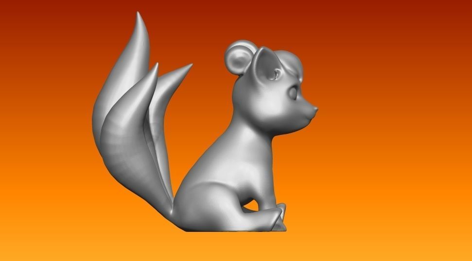 cartoon fox statue free 3D model 3D printable | CGTrader