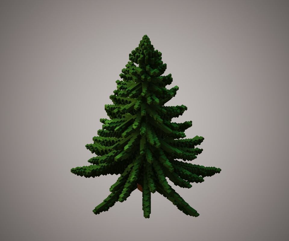 3D model Voxel Spruce Low-poly 3D model VR / AR / low-poly | CGTrader