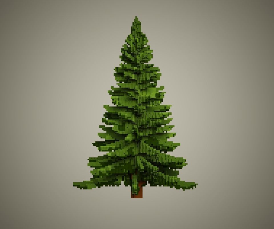 3D model Voxel Spruce Low-poly 3D model VR / AR / low-poly | CGTrader