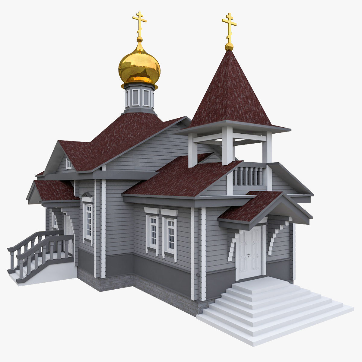 Russian Orthodox Wood Church 3D model | CGTrader