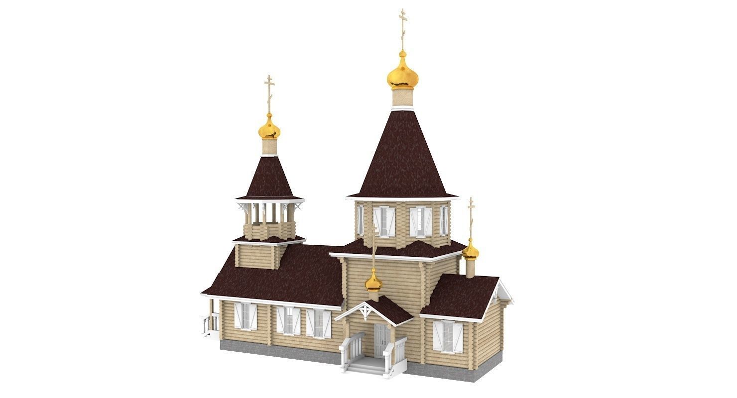 Russian Orthodox Wood Church 3D model | CGTrader