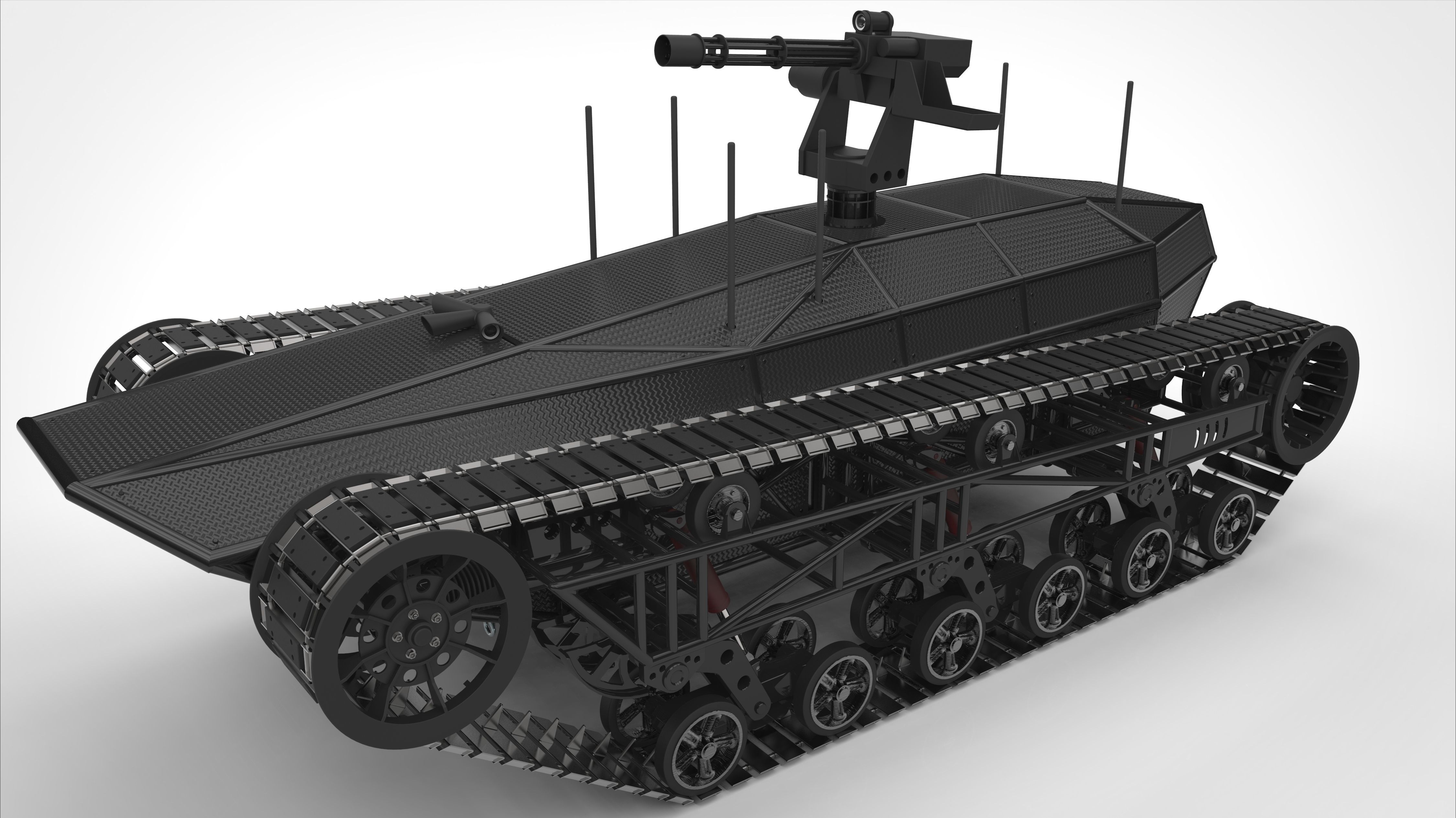 Ripsaw MS1 UGV 3D Model OBJ SLDPRT SLDASM SLDDRW IGE IGS IGES MTL STP ...