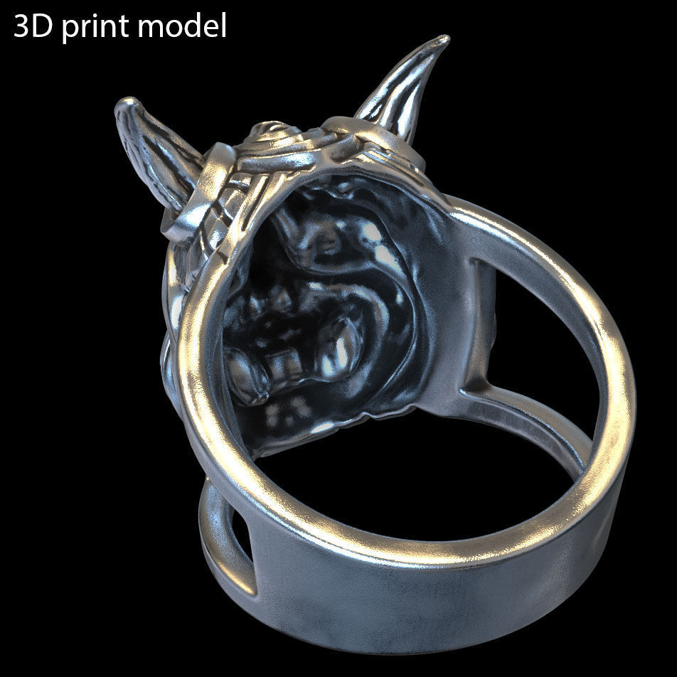 skull ring jewelry Demon vol3 3D model 3D printable | CGTrader