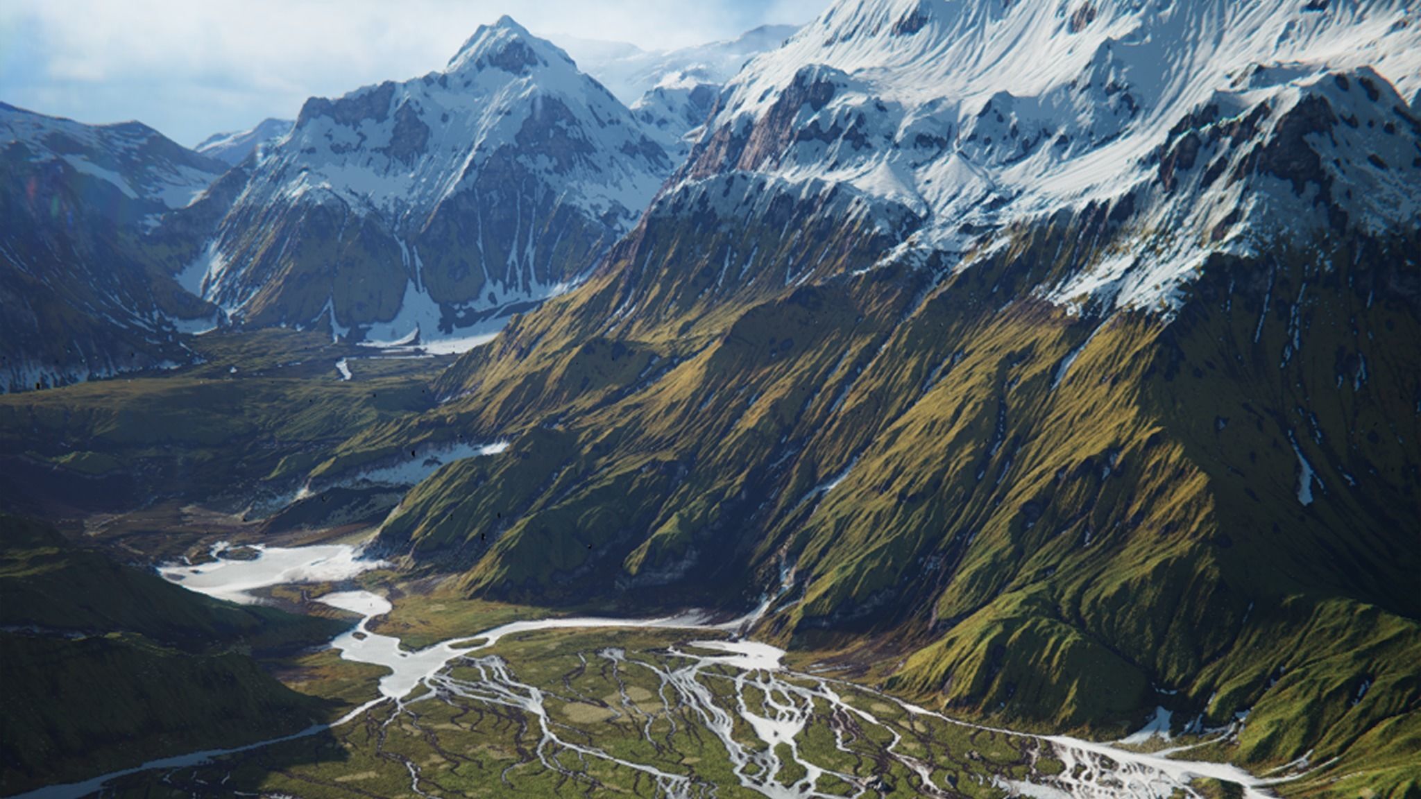 3D model Mountain River Valley Environment - Unity 2017 Project VR / AR ...