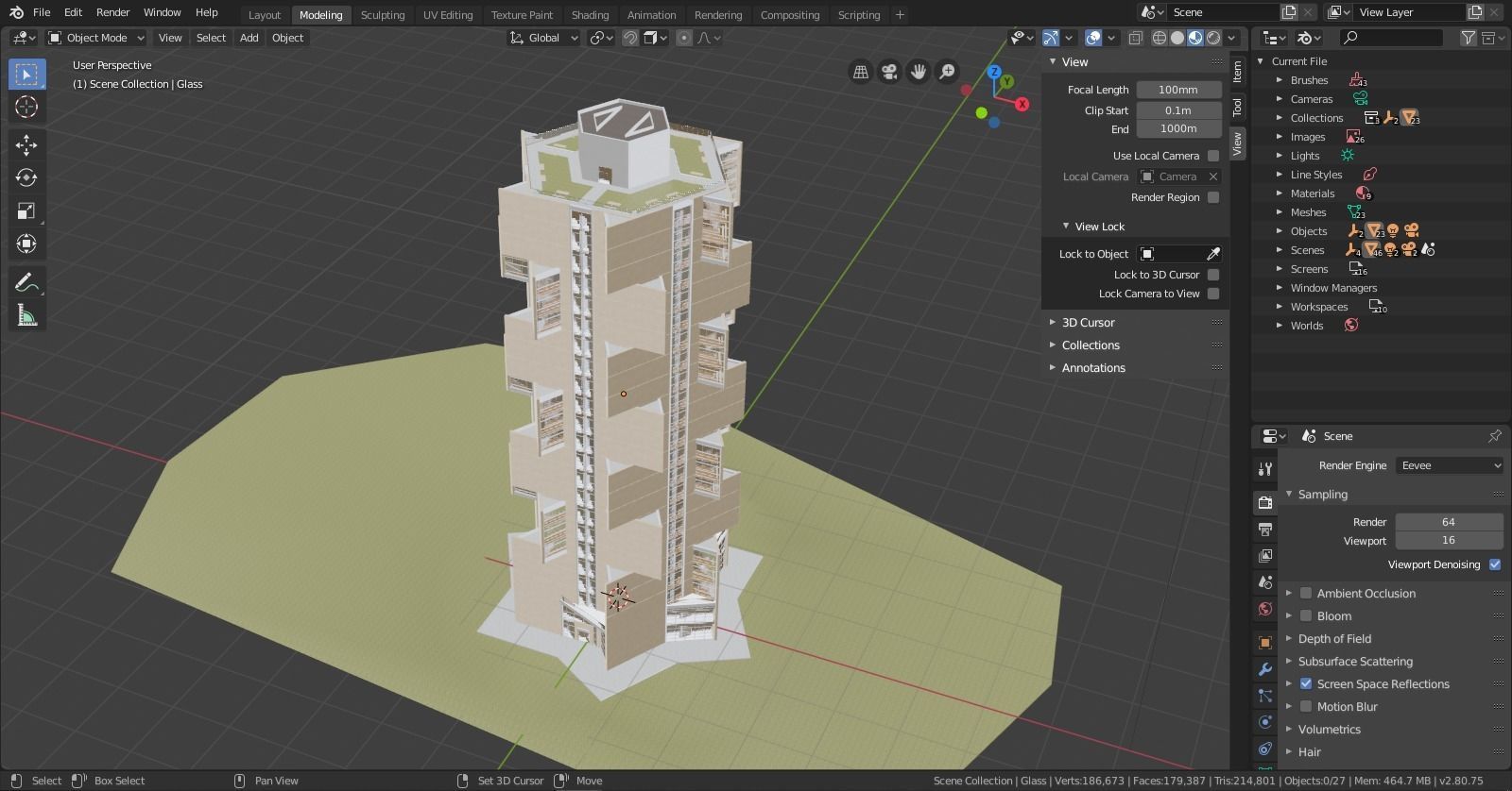 Hexagonal Residential tower 3D model | CGTrader