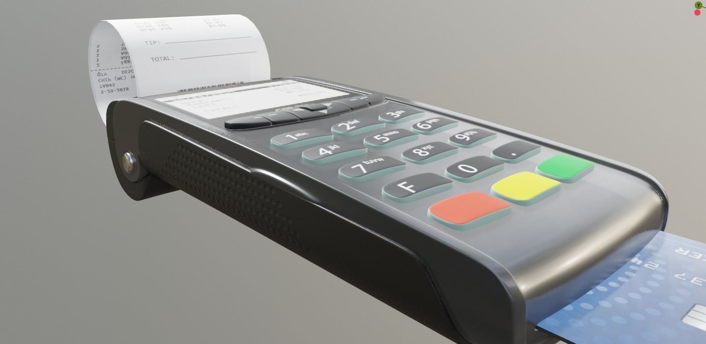 pos card retail card reader free 3D model | CGTrader