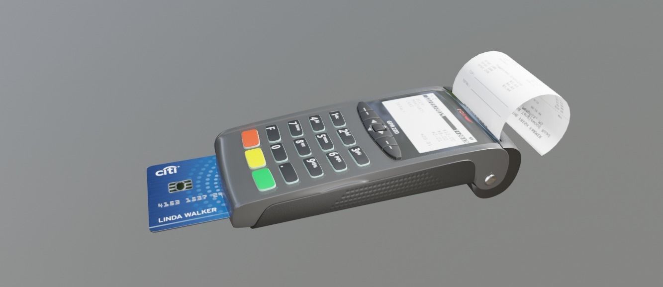 pos card retail card reader free 3D model | CGTrader