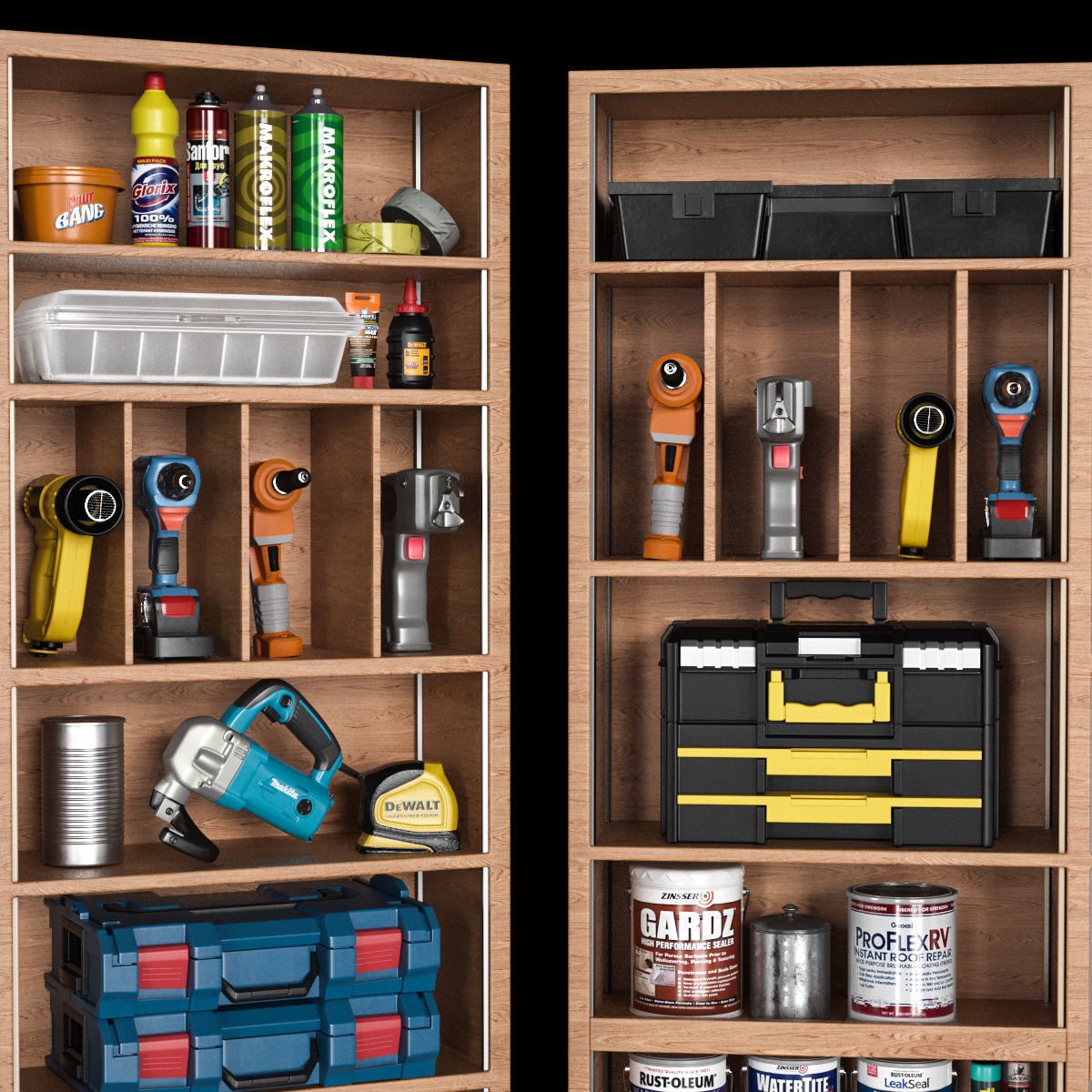 garage tools set 8 3D model | CGTrader