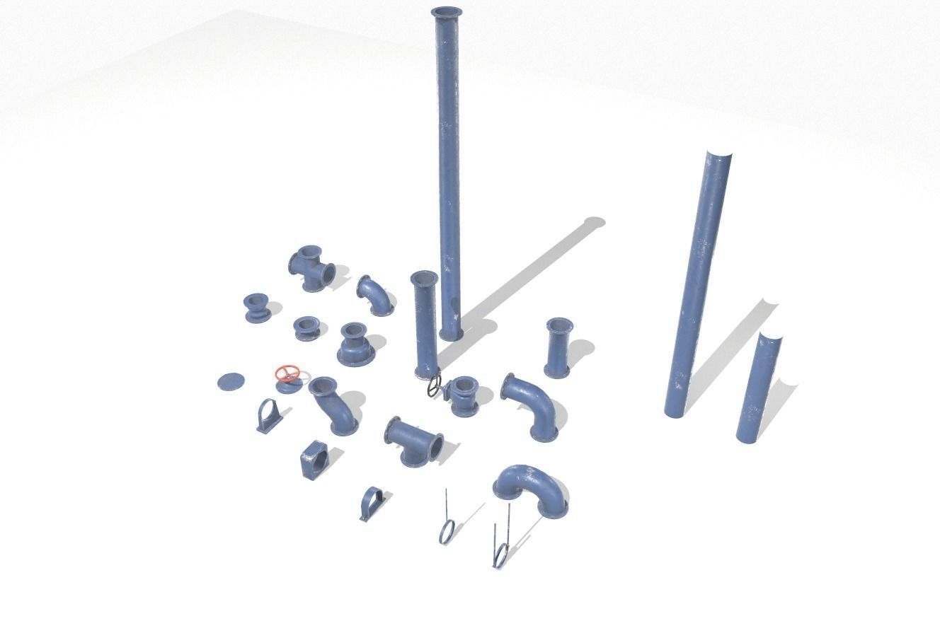 3D model Modular pipes pack 1 VR / AR / low-poly | CGTrader