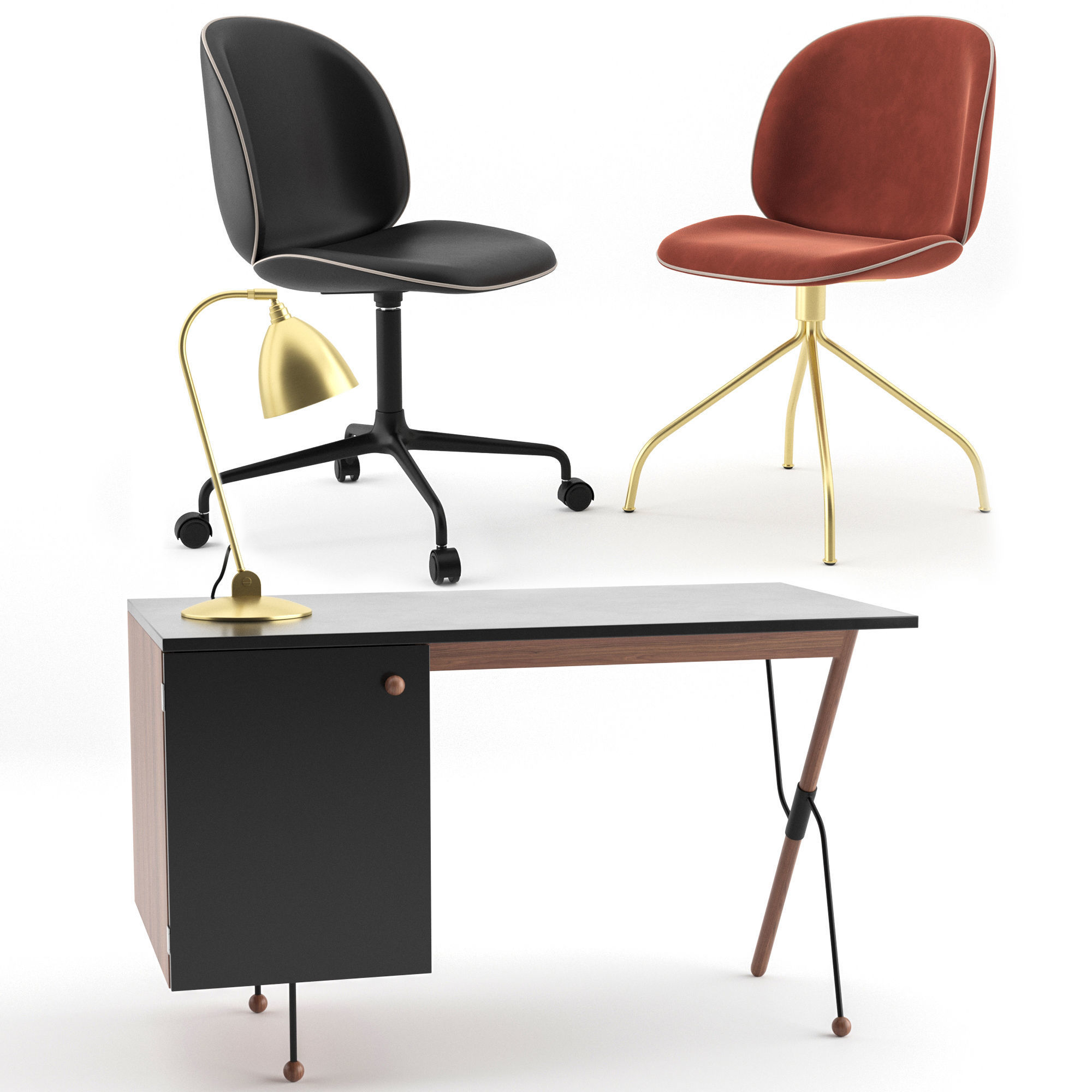 Office Set by GUBI 3D model | CGTrader