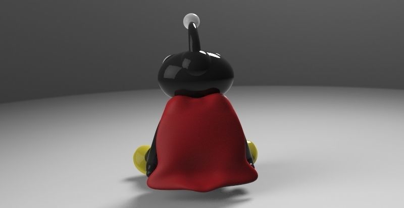 mordelon cartoon character wearing cape 3D model | CGTrader