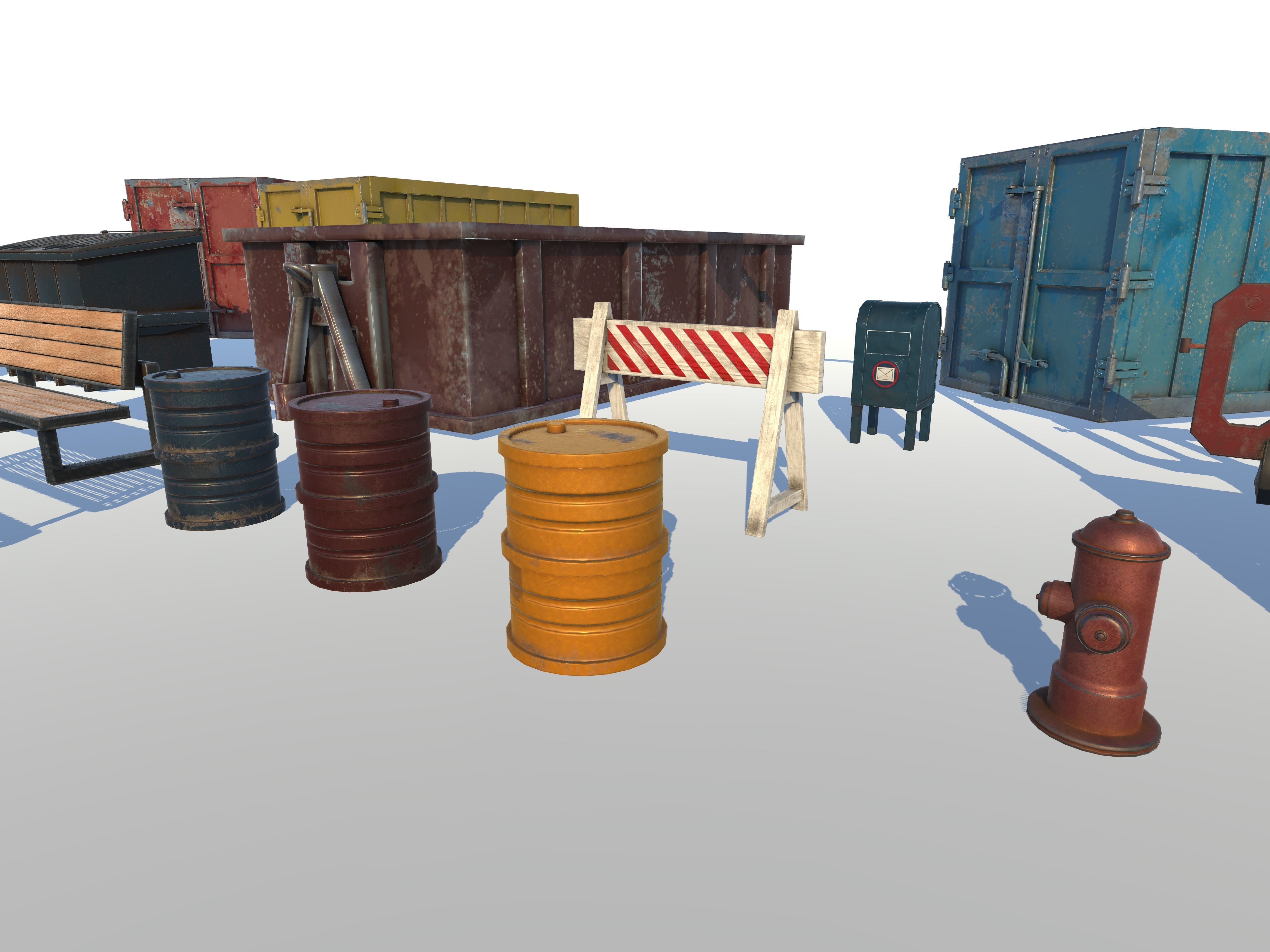 City Props Bundle - Game Ready free VR / AR / low-poly 3D model | CGTrader