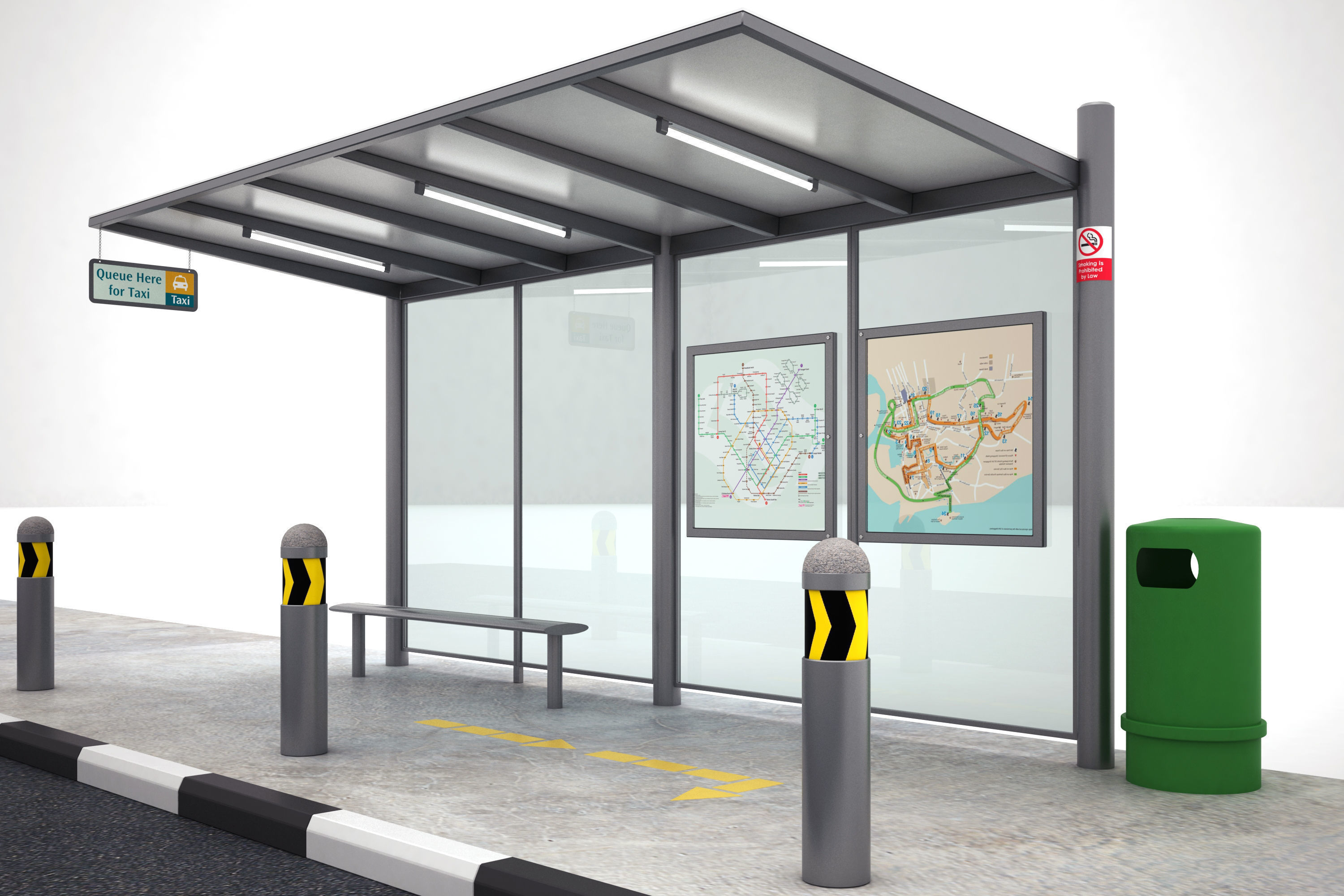 STANDARD TAXI STOP 3D model | CGTrader
