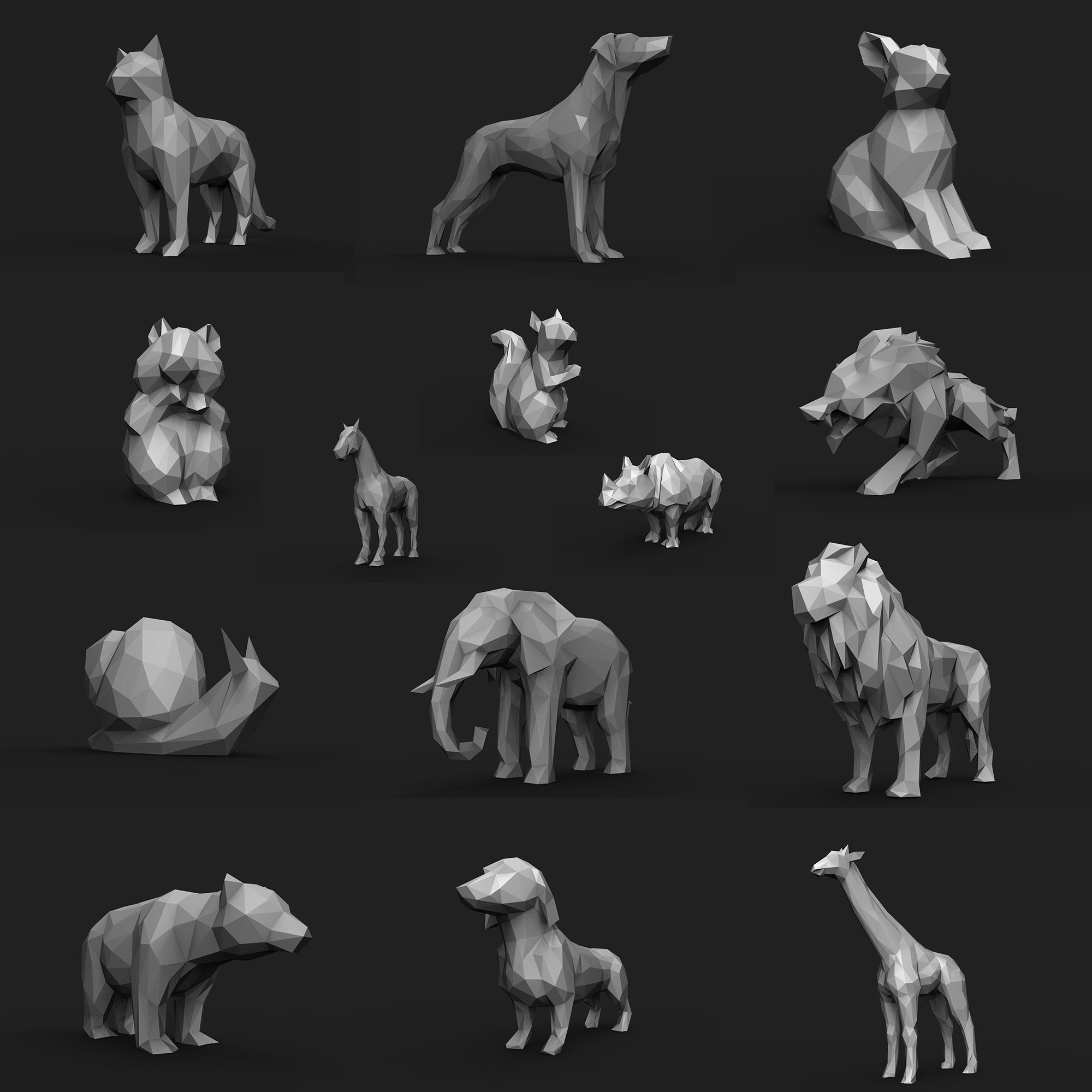 Animal Low Poly bunny rabbit in polygons 3D Model Collection | CGTrader