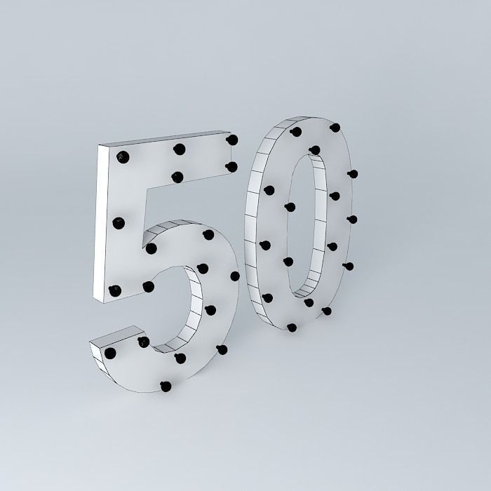 Lightbulb 50 sign free 3D model | CGTrader
