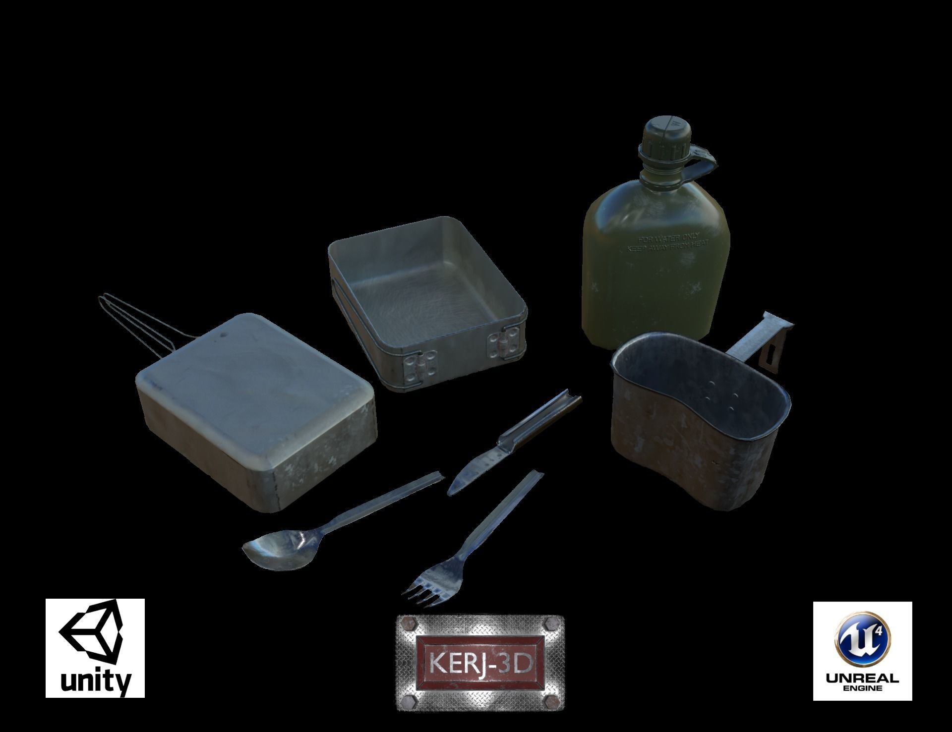 3D model Military Eating Utensils VR / AR / low-poly | CGTrader