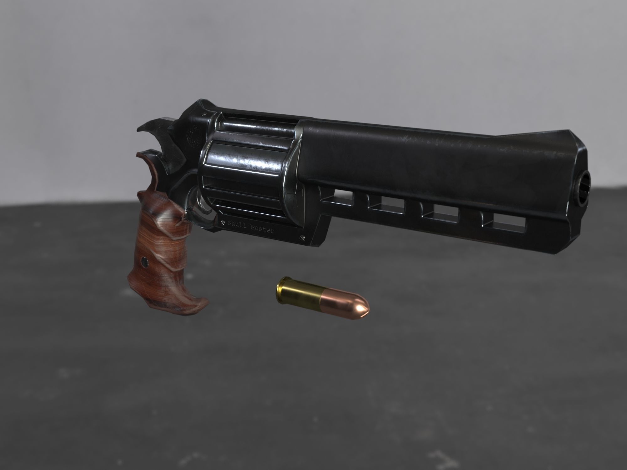 3D model Skull Buster Revolver Handgun VR / AR / low-poly | CGTrader