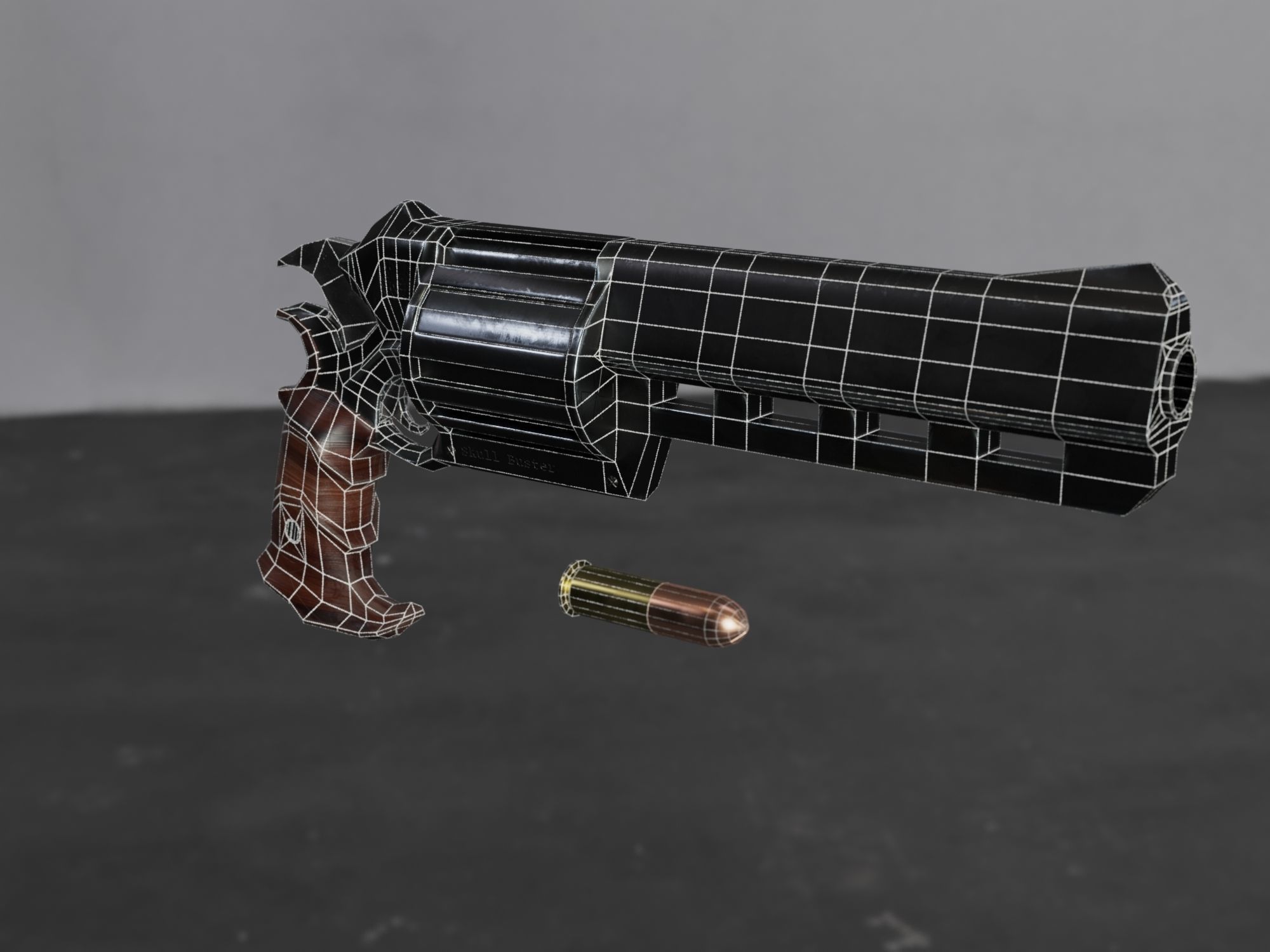3D model Skull Buster Revolver Handgun VR / AR / low-poly | CGTrader