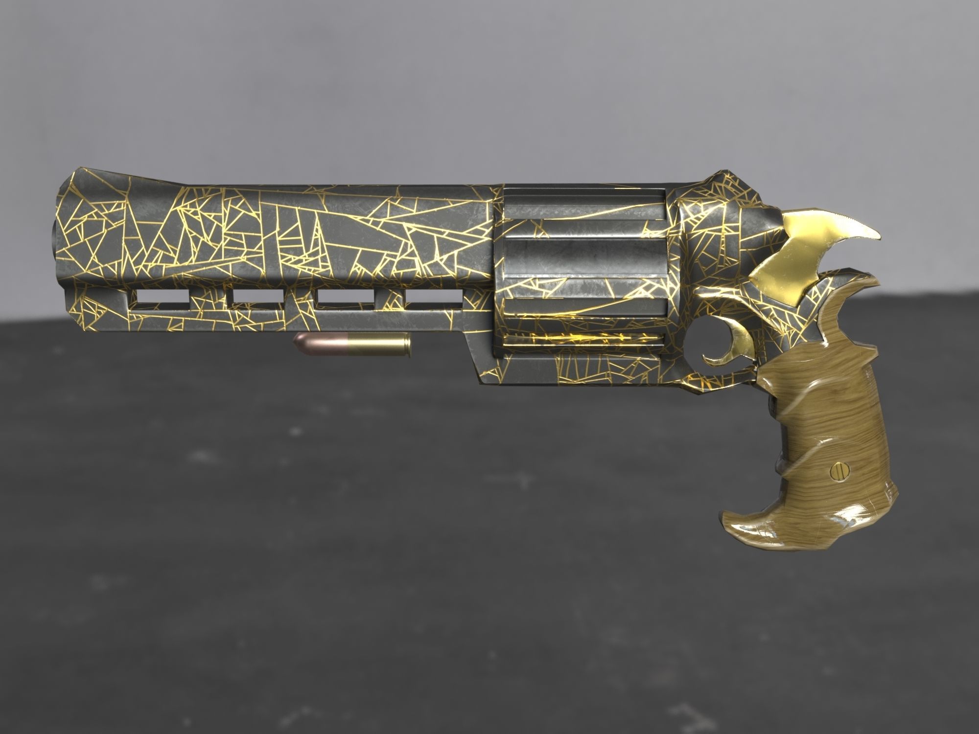 3D model Skull Buster Revolver Handgun VR / AR / low-poly | CGTrader