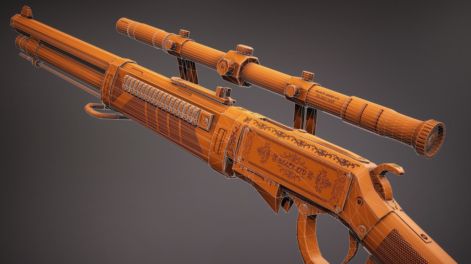 3D model Golden Fang Lever-Action Rifle VR / AR / low-poly | CGTrader