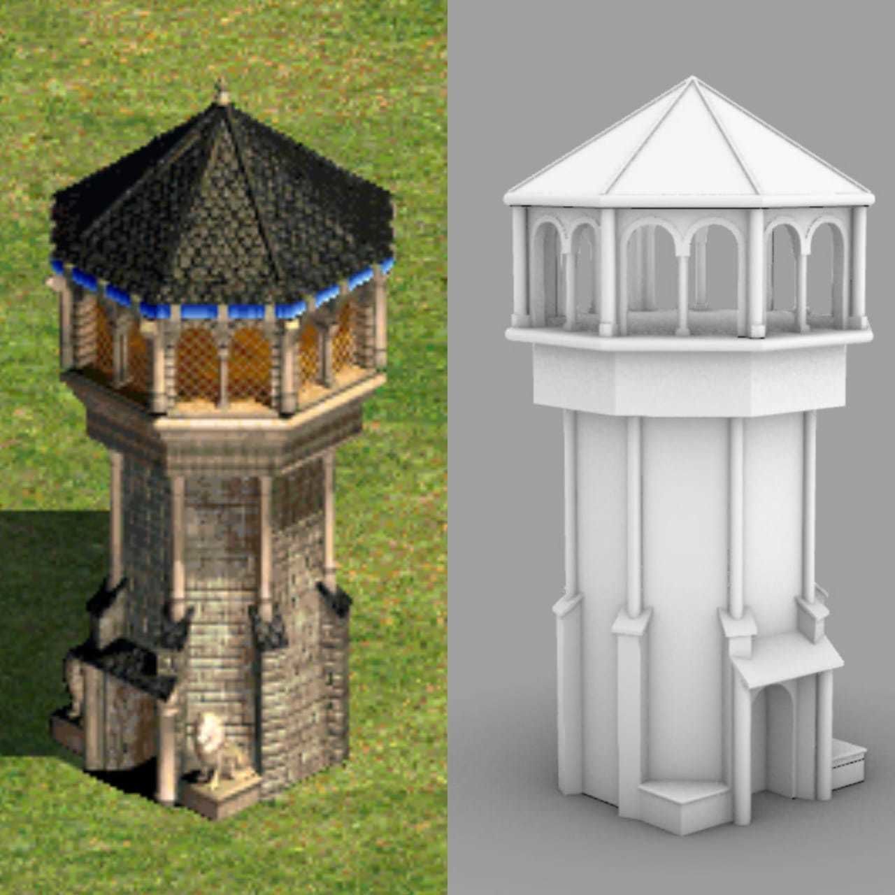 West european tower - age of empires 2 3D model 3D printable | CGTrader