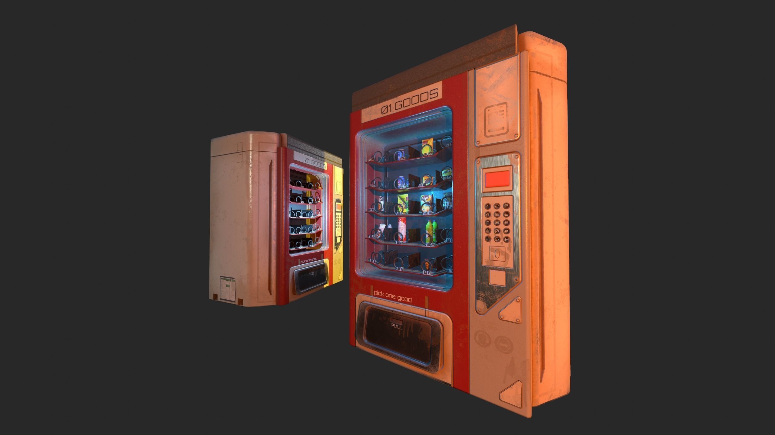 Sci-Fi Vending Machine And Snacks props free VR / AR / low-poly 3D ...