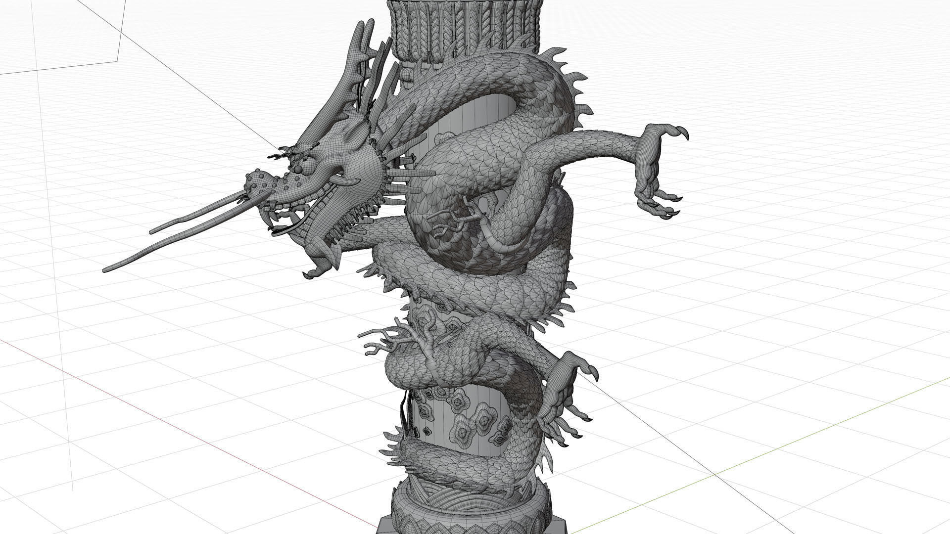 Chinese Dragon Column 3D model | CGTrader