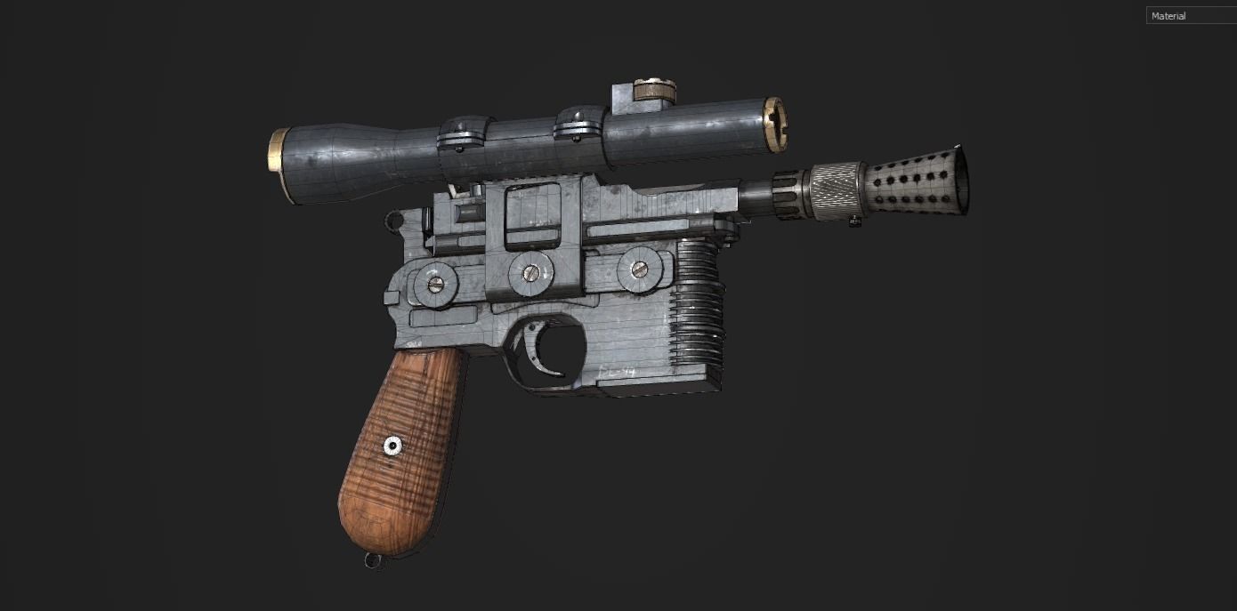 3D model DL-44 Star Wars Blaster VR / AR / low-poly | CGTrader