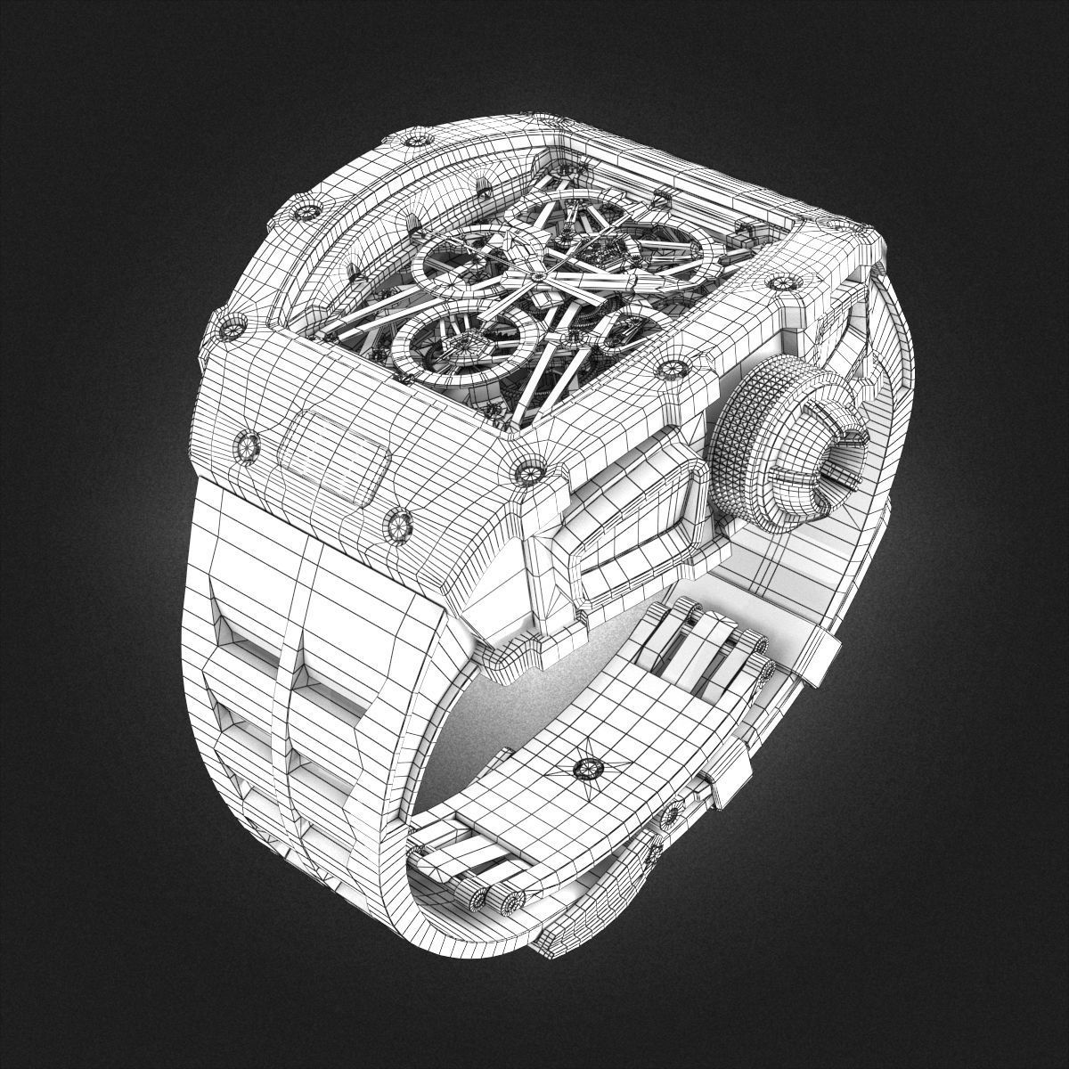 Richard Mille RM 50-03 Watch With Orange Strap 3D model | CGTrader