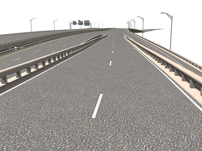 Freeway Section 3D model | CGTrader