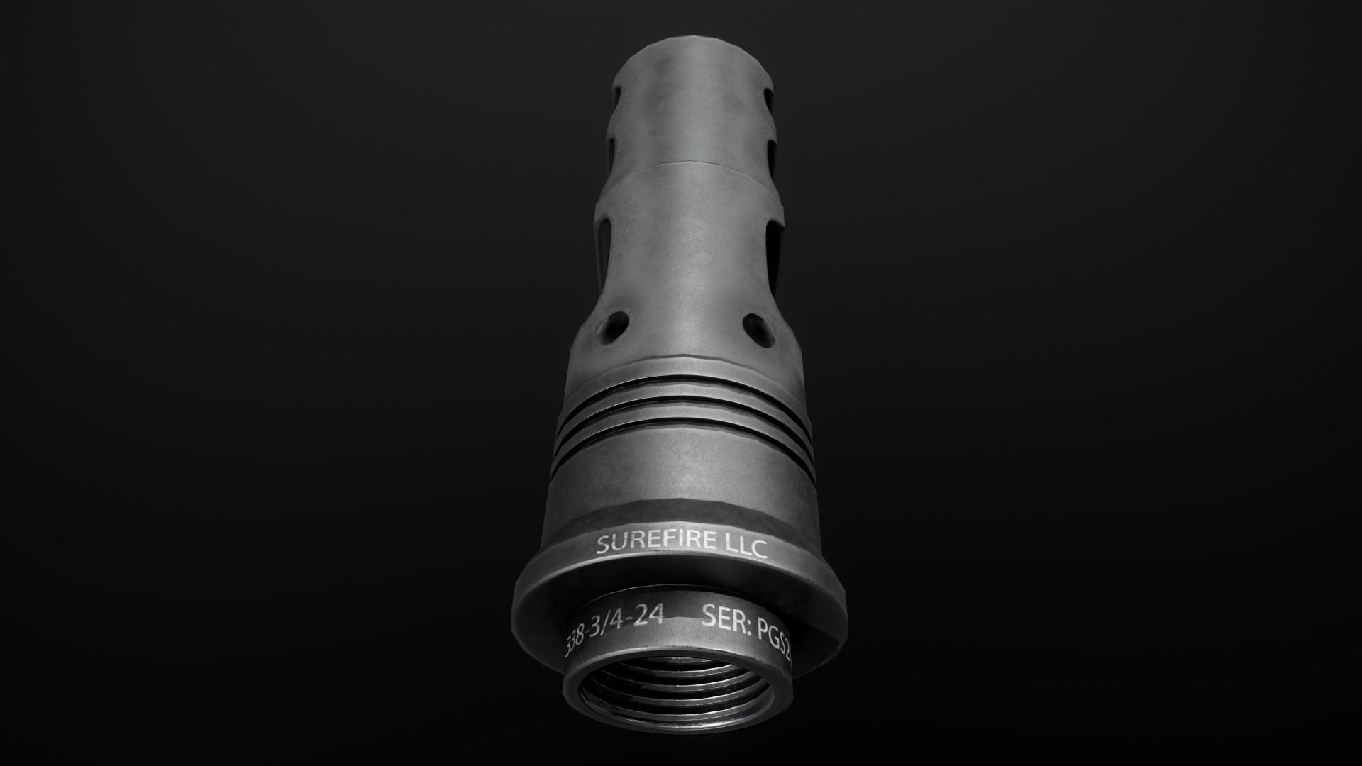 3D model Surefire SOCOM338-TI Suppressor and SFMB-338 Muzzle Brake VR ...